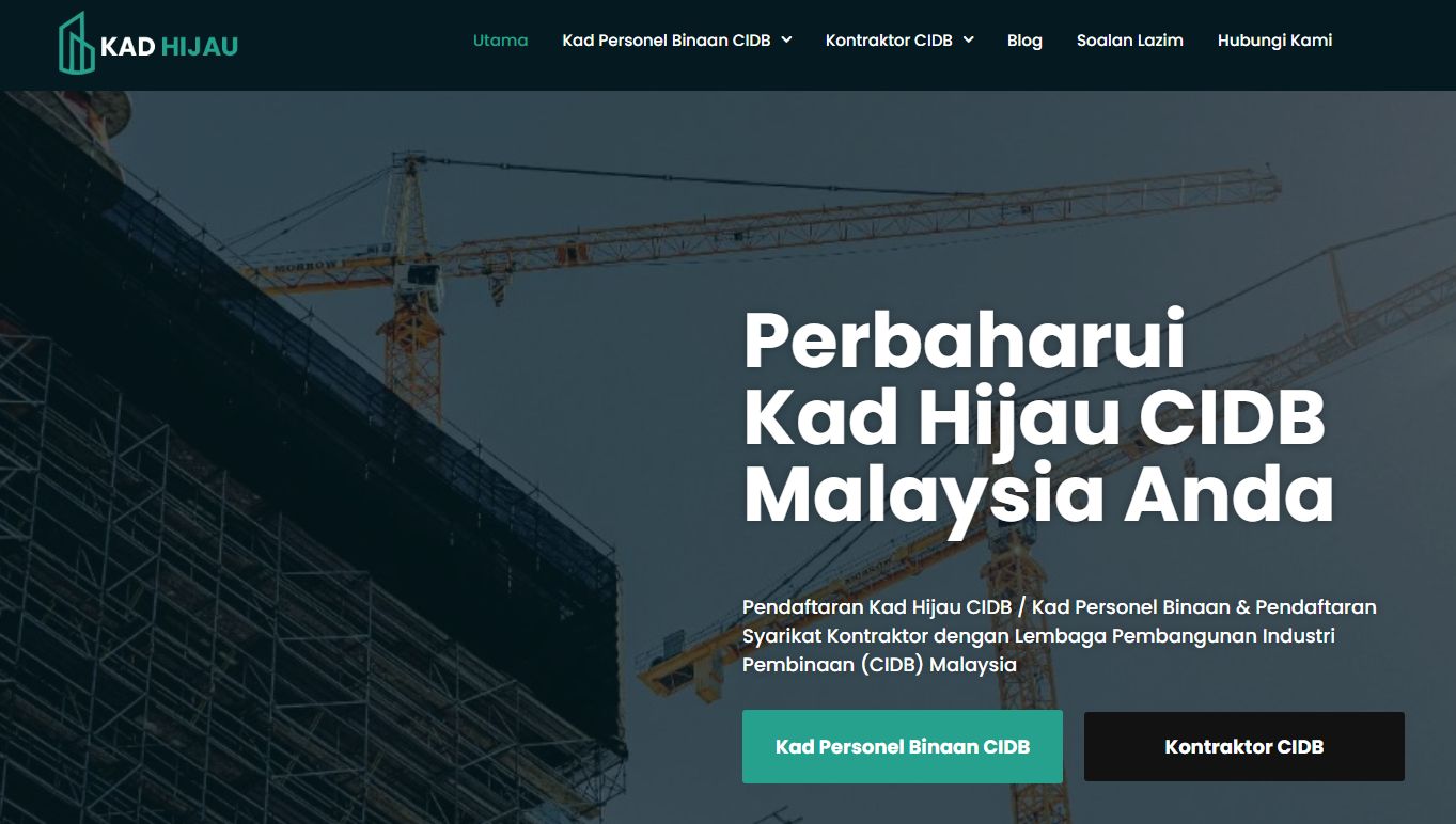 Cara Daftar Kad Hijau CIDB Secara Online - KadHijau.my